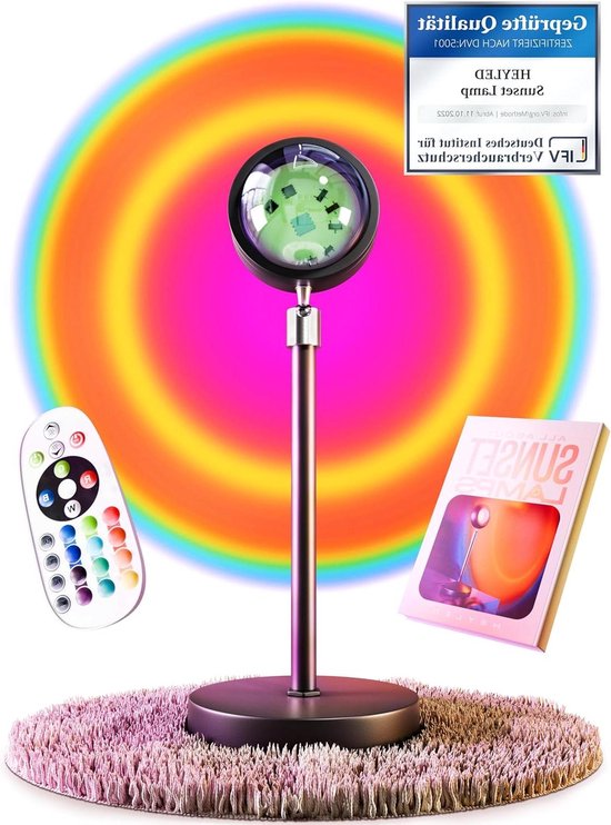 Sfeerverlichting 16 kleuren LED Sunset Lamp - afstandsbediening ...