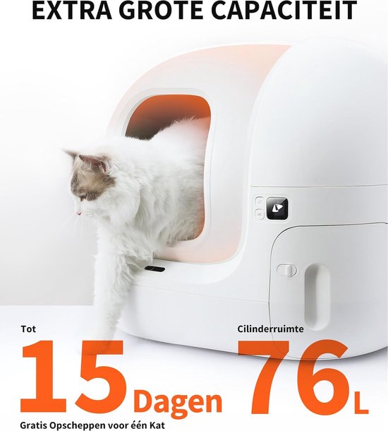 Zelfreinigende Kattenbak voor Meerdere Katten met APP Besturing | bol