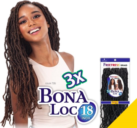Freetress Crochet Braid 3x Bona Loc 18 - T30 - 45 cm | bol