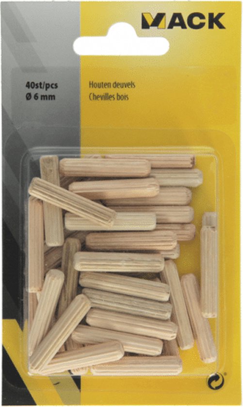 Mack 40 houten deuvels 6mm | bol