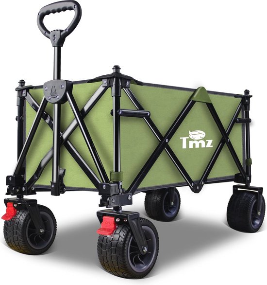 Opvouwbare Handwagen met Remmen - Transportwagen voor Buiten, Camping ...