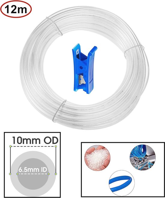 12 Meter Flexibele Pneumatische PU-Slang voor Perslucht - Transparant ...