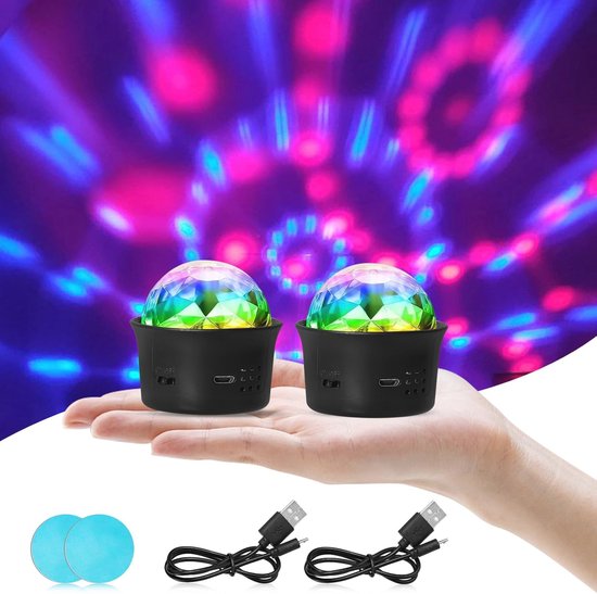 Draagbare Mini Discobal Lichten - 2 Stuks Voor Feesten en Interieur ...