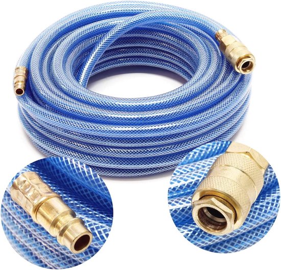 15 meter lange persluchtslang met snelkoppeling voor olie- en ...