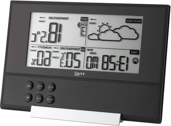 Draadloos weerstation met plat design - weersvoorspelling ...