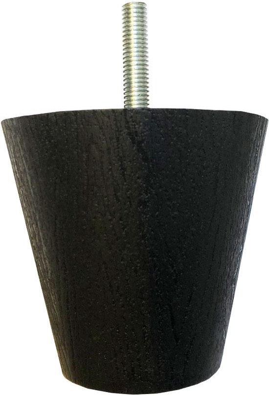 Meubelpoot zwart conisch 7,5 bij 7,5 cm en hoogte 7 cm van kunststof ...