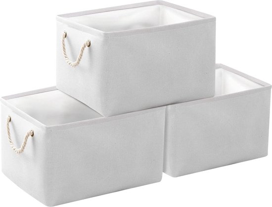 Opbergmand set - 3-delige Opvouwbare Canvas Opbergdozen - Kleding ...