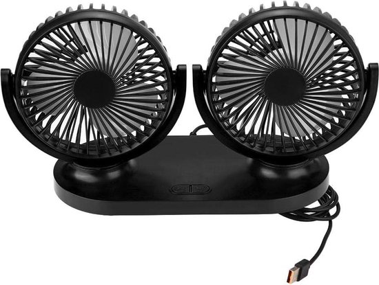 Ventilator met dubbele USB-poorten voor auto - 12V koeler met ...