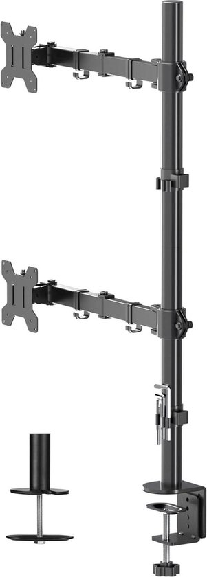 Dubbele monitorarm voor 2 schermen 80 cm paal - max. belasting 10 kg ...