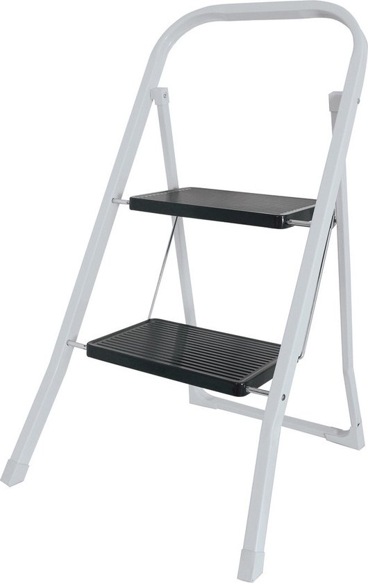 MSV Huishoudtrapje - inklapbaar - met 2 treden - metaal - Lengte 80 cm ...