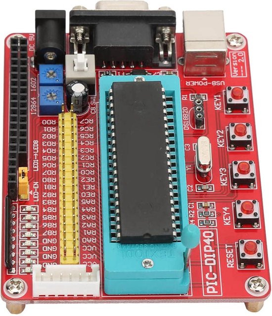 Microcontroller Development Board PIC16F877A - RS232-interface - met ...