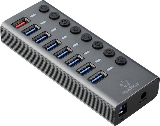 Renkforce RF-HUB-380 USB 3.2 Gen 2-hub 8 poorten Individueel ...