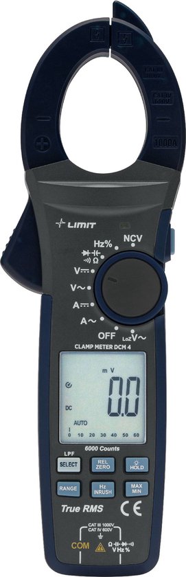 True-RMS ampèremeter CAT IV 600 V AC/DC, CAT III 1000 V Limit LIMIT ...