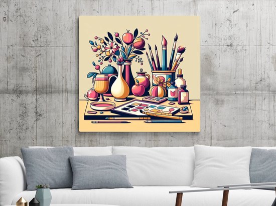 Acryl stilleven schilderij | Vibrant Still Life Expressing Serenity ...