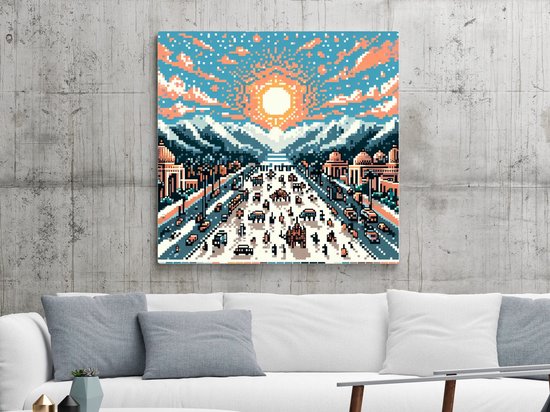 Pixel art relief schilderij | Pixelige dimensies: een reliëf van ...