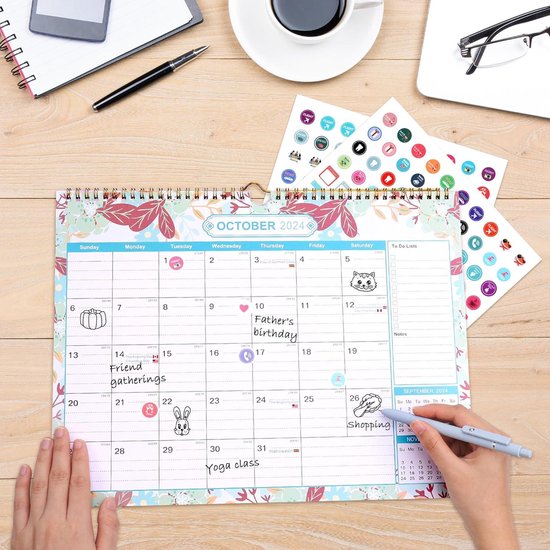 Kalender 2024-2025 maandwandkalender 385 x 295 mm - juli 2024 t/m ...