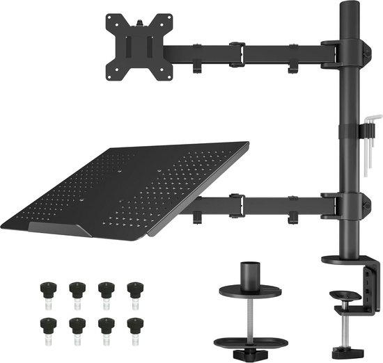 Monitor Arm met Laptop Stand 13-27 inch Schermen 15.6 inch Notebook ...