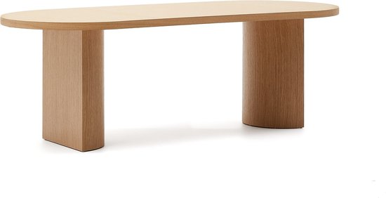 Kave Home - Tafel Nealy van eikenfineer met een natuurlijke afwerking ...