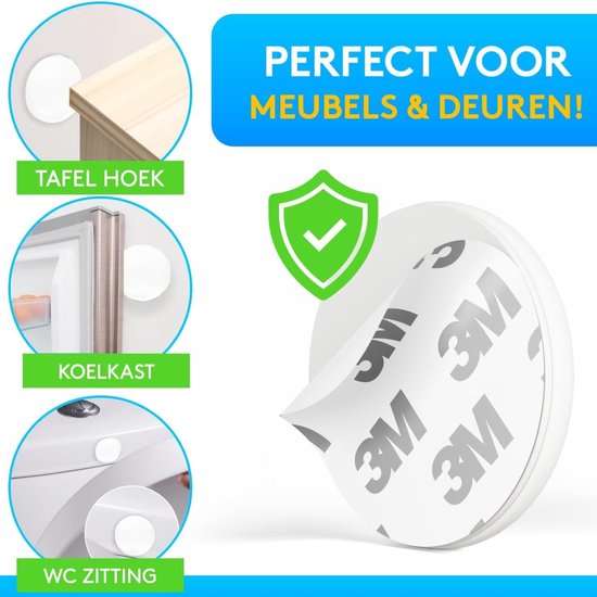 Deurstopper voor muur - zelfklevend wit - wandbuffer - muurbescherming ...