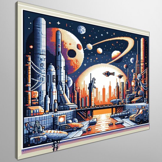 Pixel art relief schilderij | Pixelated dimensions: a textured ...