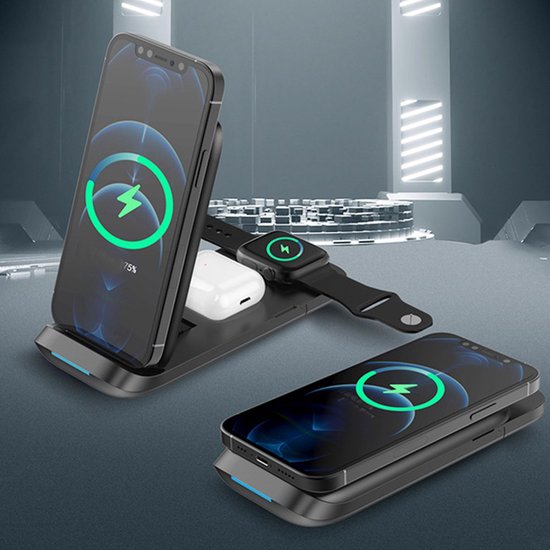 3-in1 Draadloos iPhone lader, i-Watch Lader 15W QI | iphone lader ...