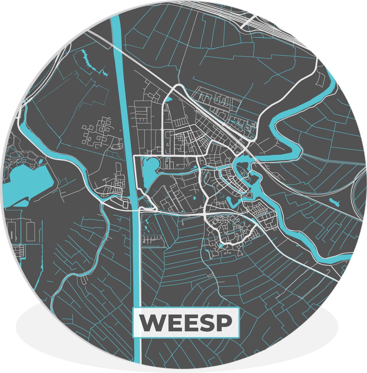 Wall Circle - Wall Circle Indoor - Weesp - Map - Map - City Map - ⌀ 150 ...