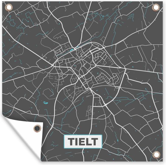 Tuinposters Stadskaart – Grijs - Kaart – Tielt – België – Plattegrond ...