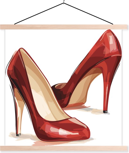 illustration d'une paire de talons rouges sur fond blanc affiche ...