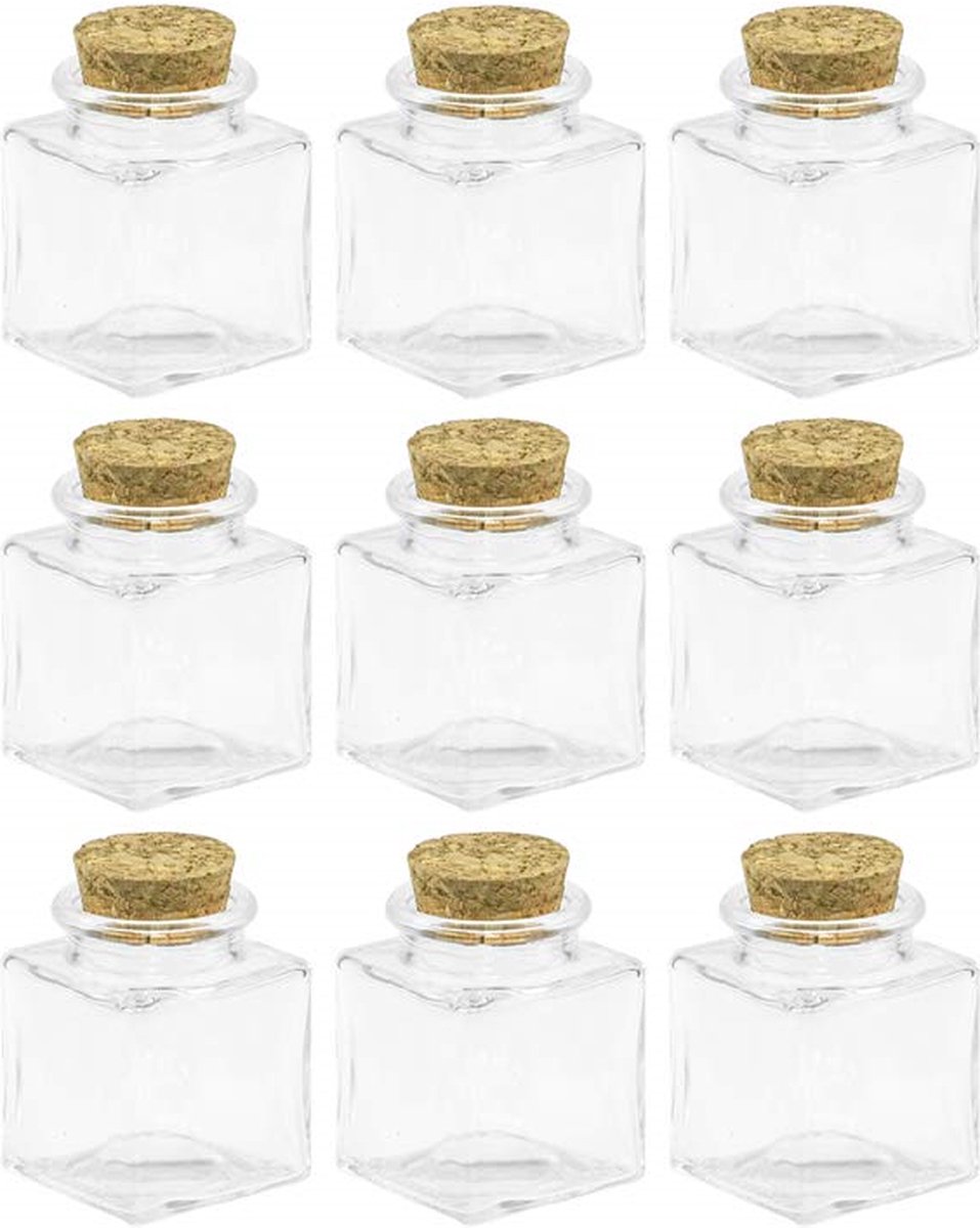 Glazen Potjes 24 Stuks - Met Kurk Dop - 50ml Inhoud Per Pot - Mini ...