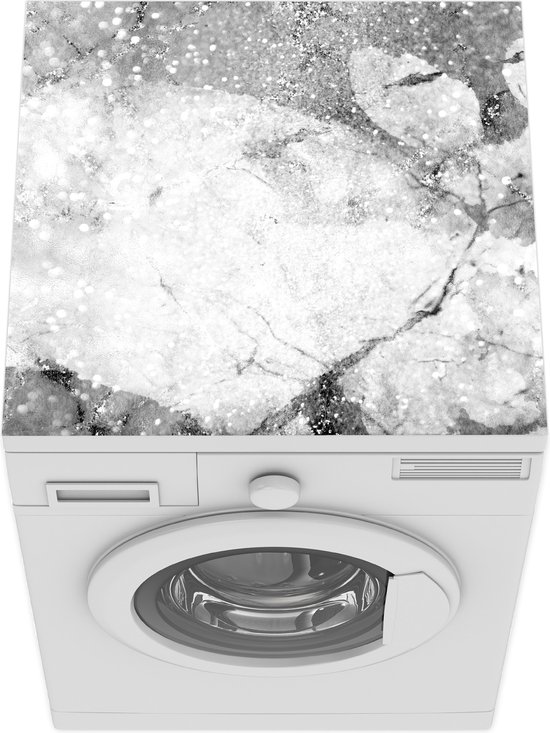Protège machine à laver - Tapis de machine à laver - Marbre gris foncé ...