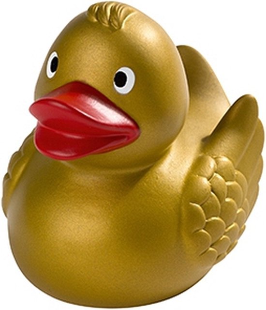 Badeendjes - Set van 2x stuks - goudkleurig - 8 cm - gouden drijvende ...
