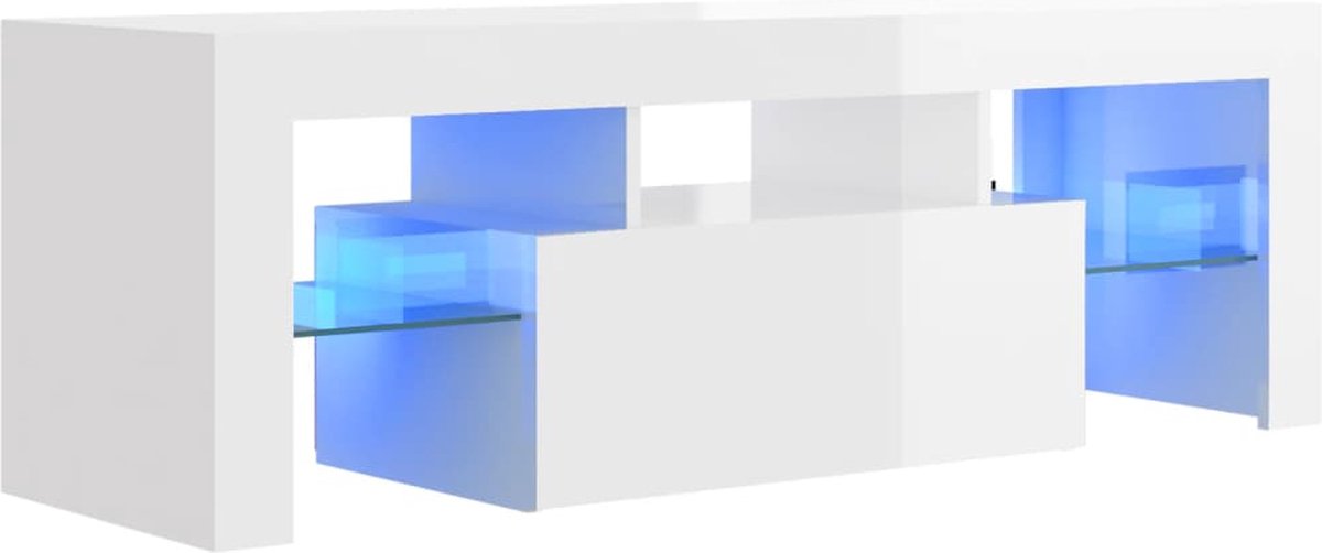 vidaXL Tv-meubel met LED-verlichting 120x35x40 cm hoogglans wit | bol.com
