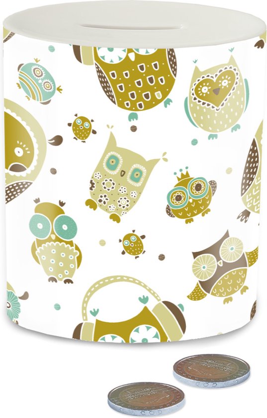 Spaarpot - Spaarblik - Patronen - Uil - Kinderen - Jongens - Kinderen ...