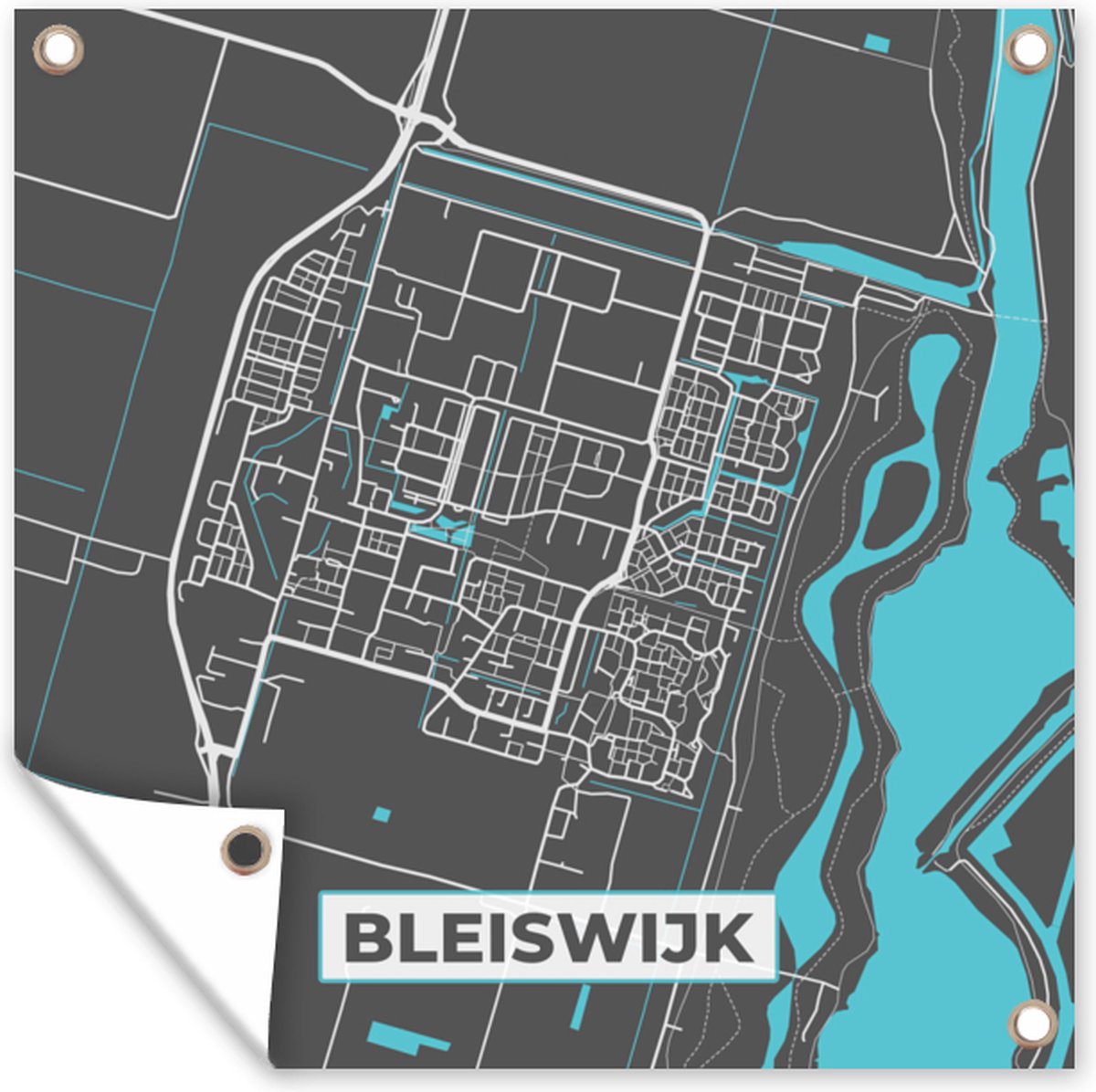 Tuin poster Bleiswijk - Blauw - Stadskaarten - Kaart - Plattegrond ...
