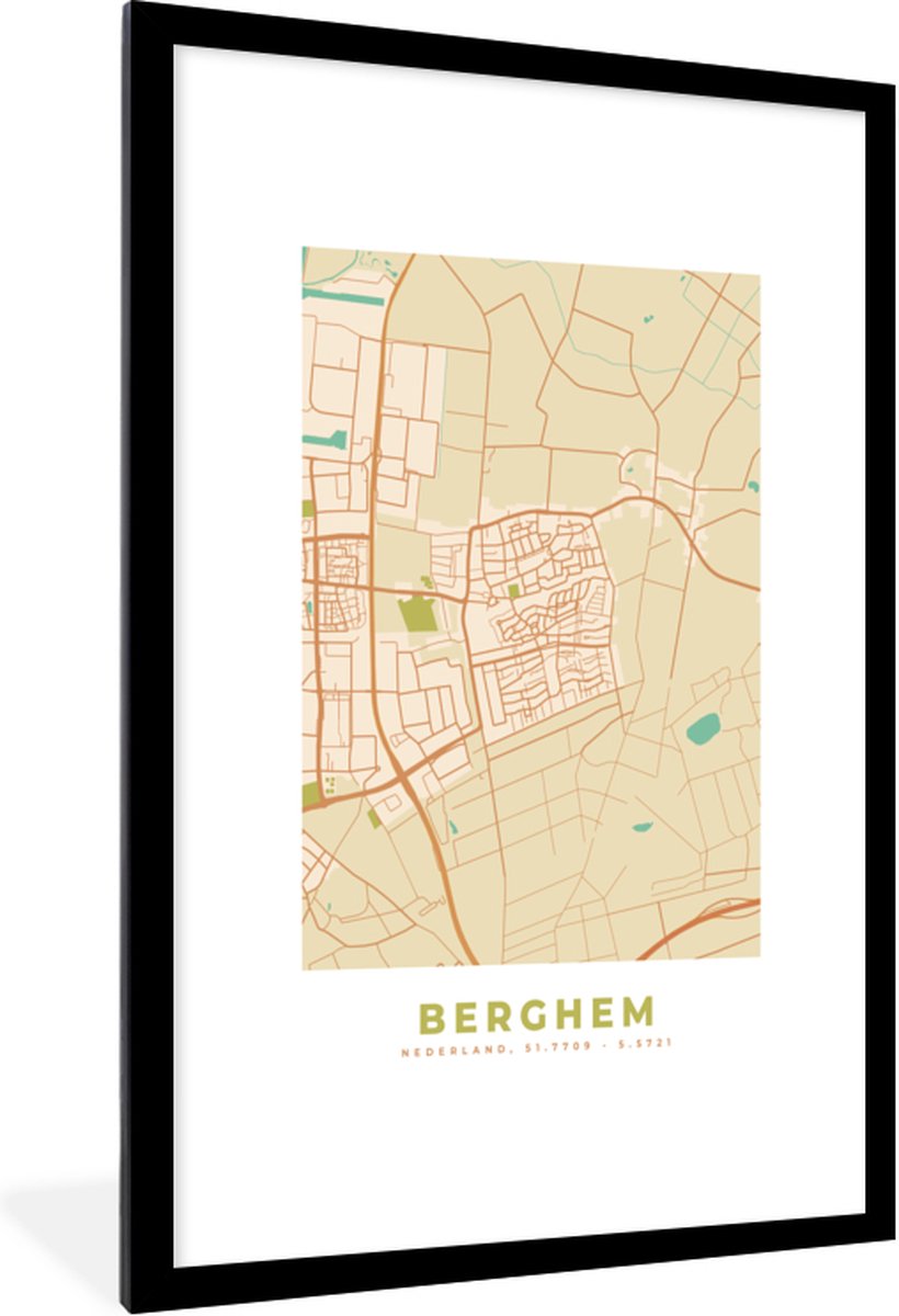 Fotolijst incl. Poster - Stadskaart - Nederland - Kaart - Plattegrond ...