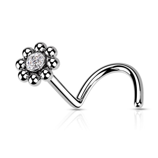 Neuspiercing PVD U-bocht beaded 0.8x6x4 - wit - LMPiercings | bol
