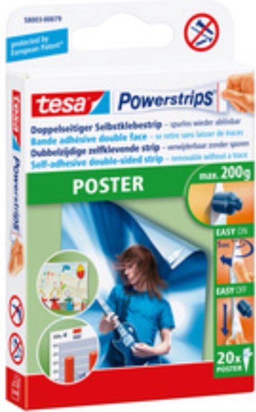 Dubbelzijdige powerstrip tesa poster 20stuks blister - 15 stuks - 15 ...