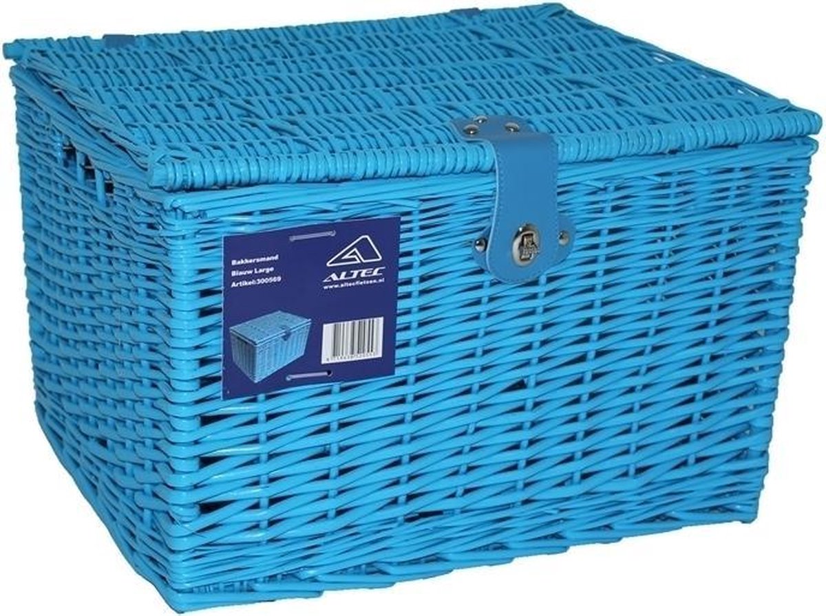 Bakkersmand blauw large 49x41x32 met deksel 300569 | bol