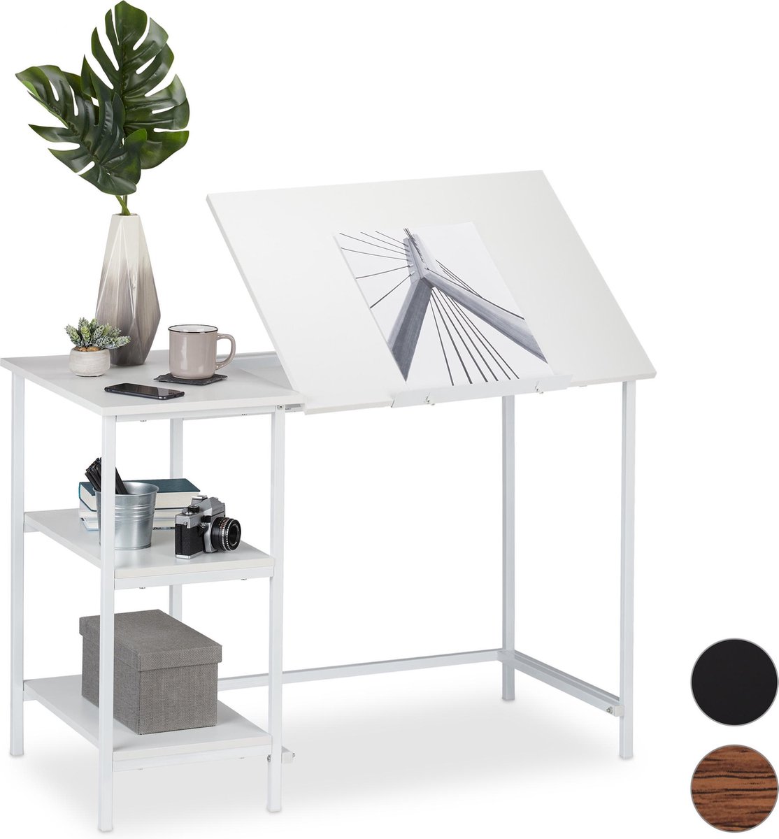 relaxdays bureau kantelbaar - tekentafel - computertafel - laptoptafel ...