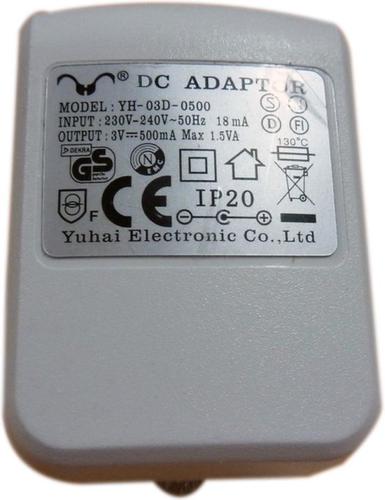 Adaptor 3V DC mA incl female plug | bol.com