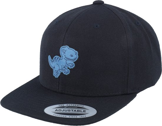 Hatstore- Kids T-rex Blue Patch Black/Black Snapback - Kiddo Cap Cap | bol