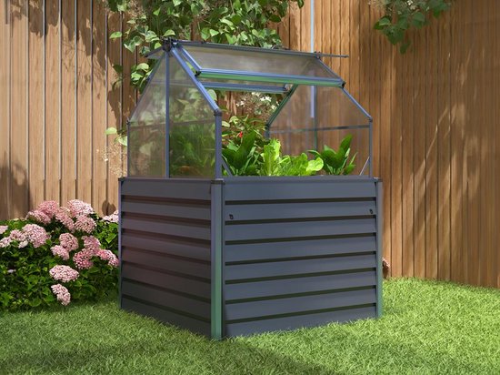 Vente-unique Mini-tuinkas van polycarbonaat en structuur van aluminium ...