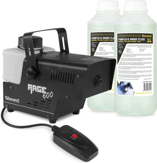 BeamZ RAGE600I rookmachine met 2 liter rookvloeistof - 600W | bol