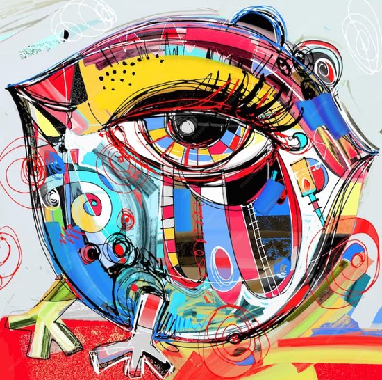 Allernieuwste.nl® Canvas Schilderij Abstracte Graffiti Oog - Modern - Graffiti Street... | bol