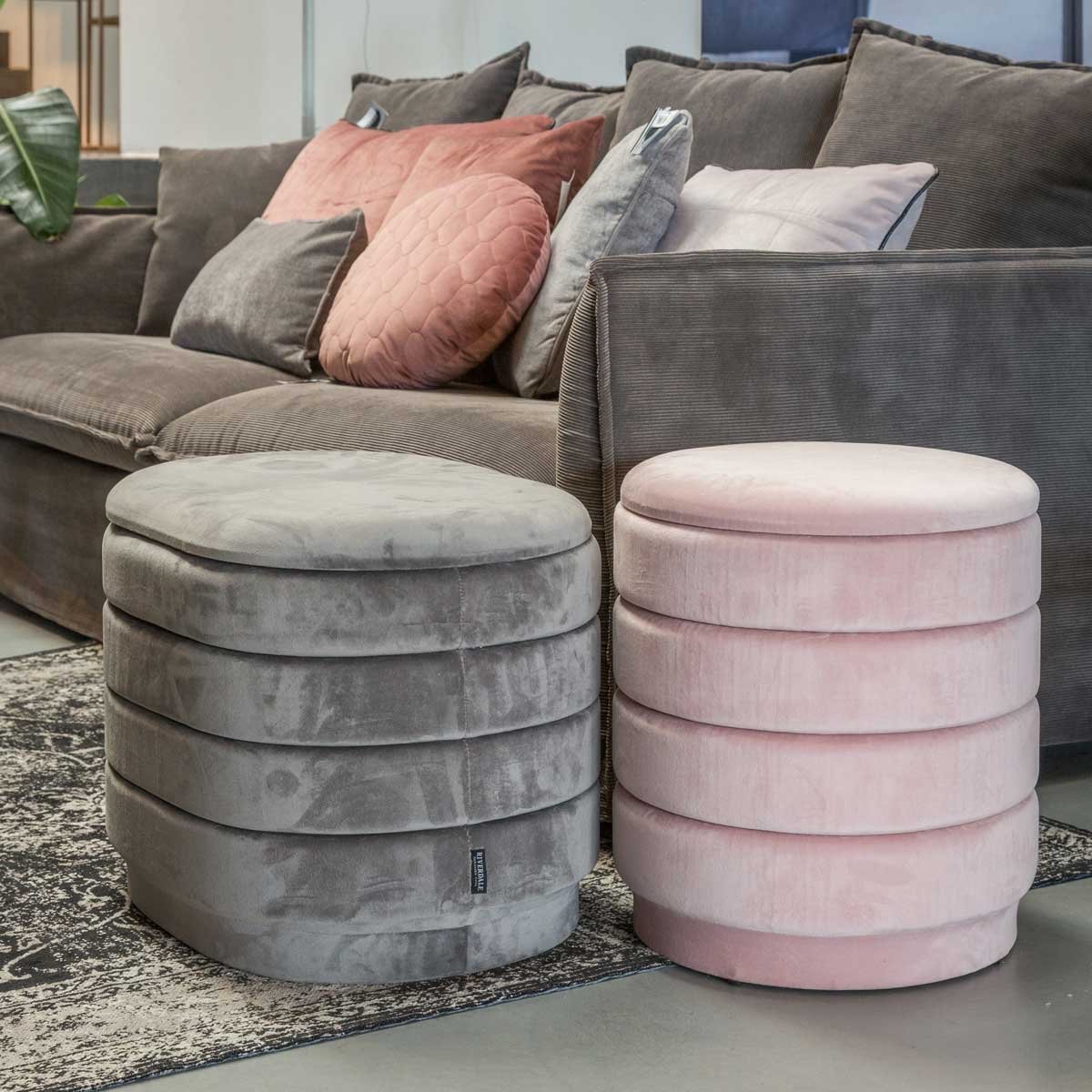 Riverdale opberg poef Beau - Zacht Rose - 44cm | bol