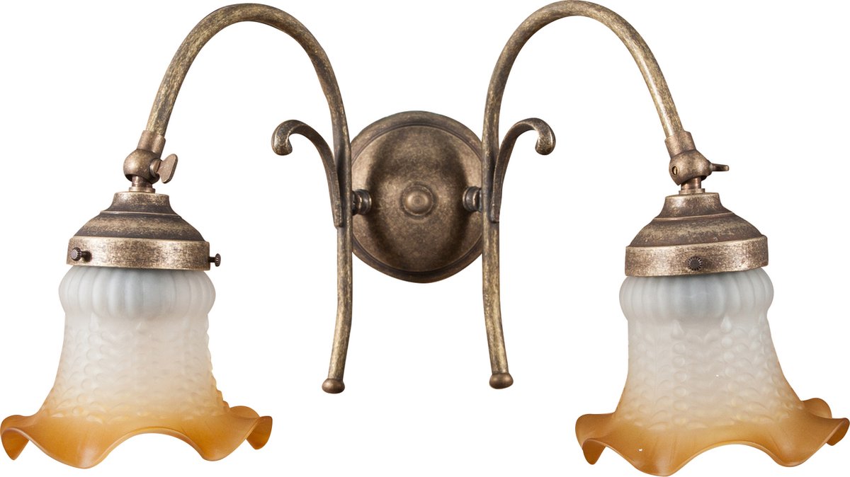 Art Nouveau wandlamp in verouderd messing gietstuk L40XPR25XH24 cm Made ...