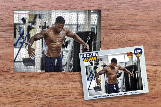 Puzzel Een gespierde man is aan het trainen - Legpuzzel - Puzzel 500 ...