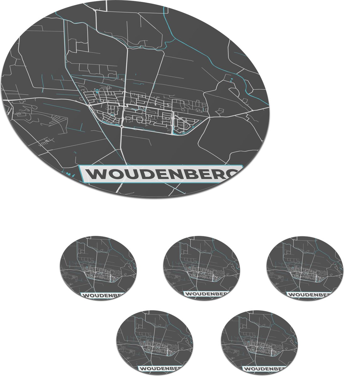 Onderzetters voor glazen - Rond - Woudenberg - Stadskaart - Kaart ...