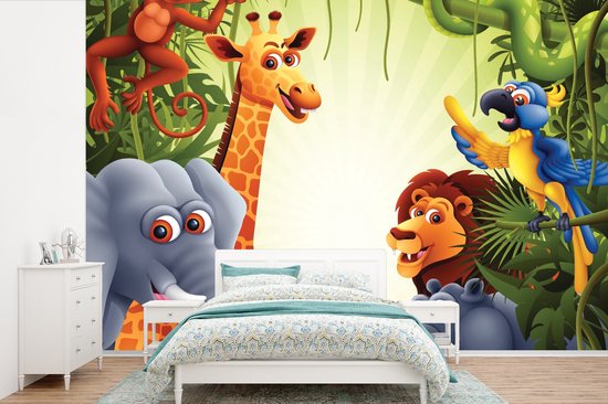 Behang babykamer - Fotobehang Jungle - Jongens - Meiden - Baby ...