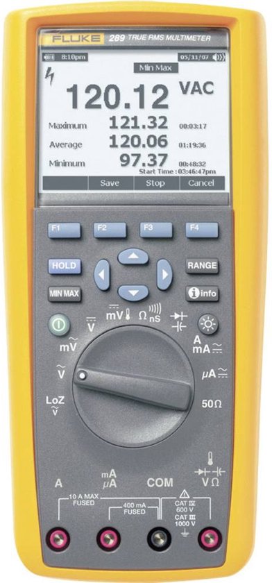 Fluke 289/EUR Multimeter Digitaal Grafisch display, Datalogger CAT III ...